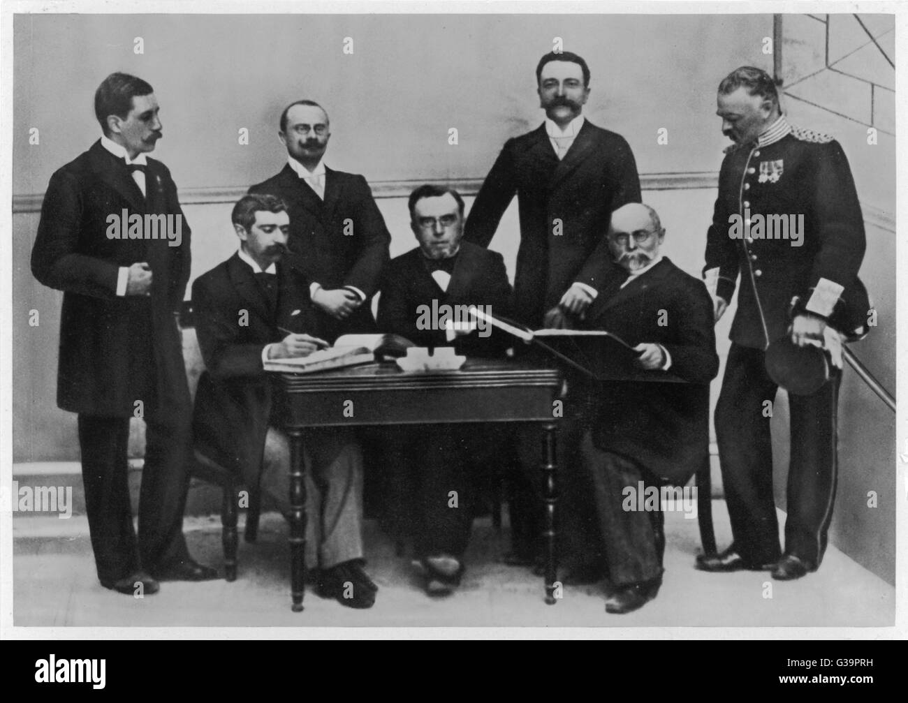 1896 Olympic Committee: Baron Pierre de Coubertin is second from the ...