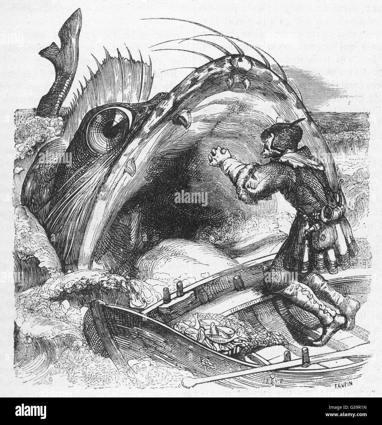 WHALE AND FISHERMAN Stock Photo - Alamy