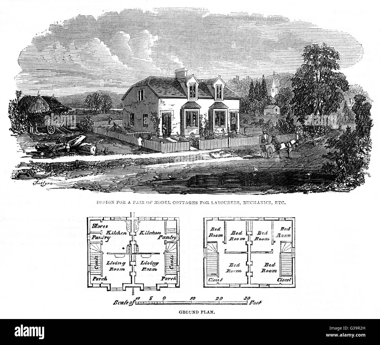 COTTAGES FOR WORKERS Stock Photo - Alamy