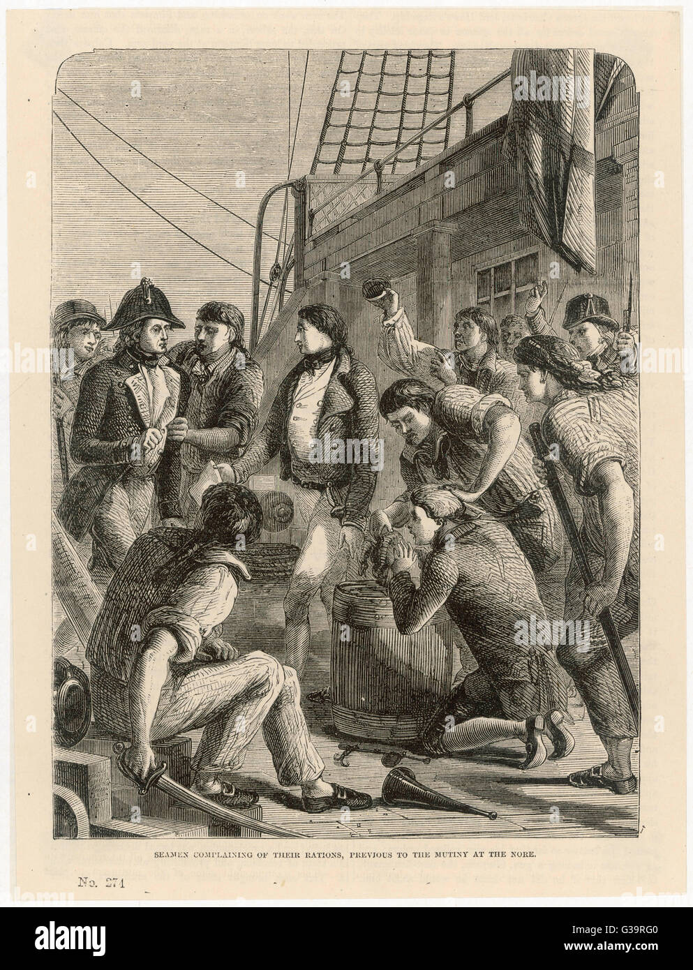 Seamen complain about the state of their rations, prior to a mutiny ...