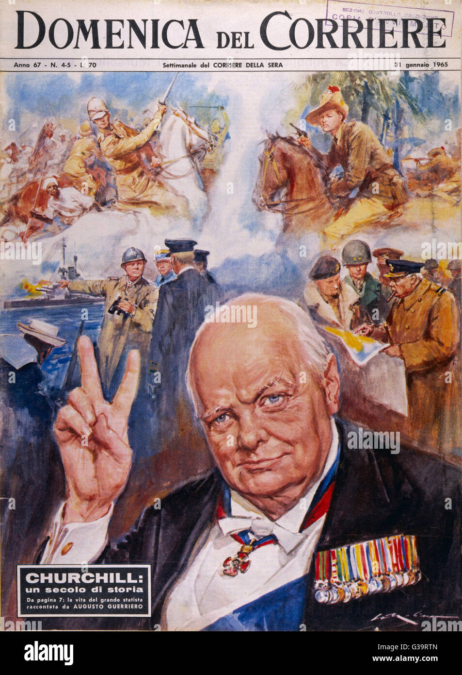 Winston churchill victory sign hi-res stock photography and images - Alamy