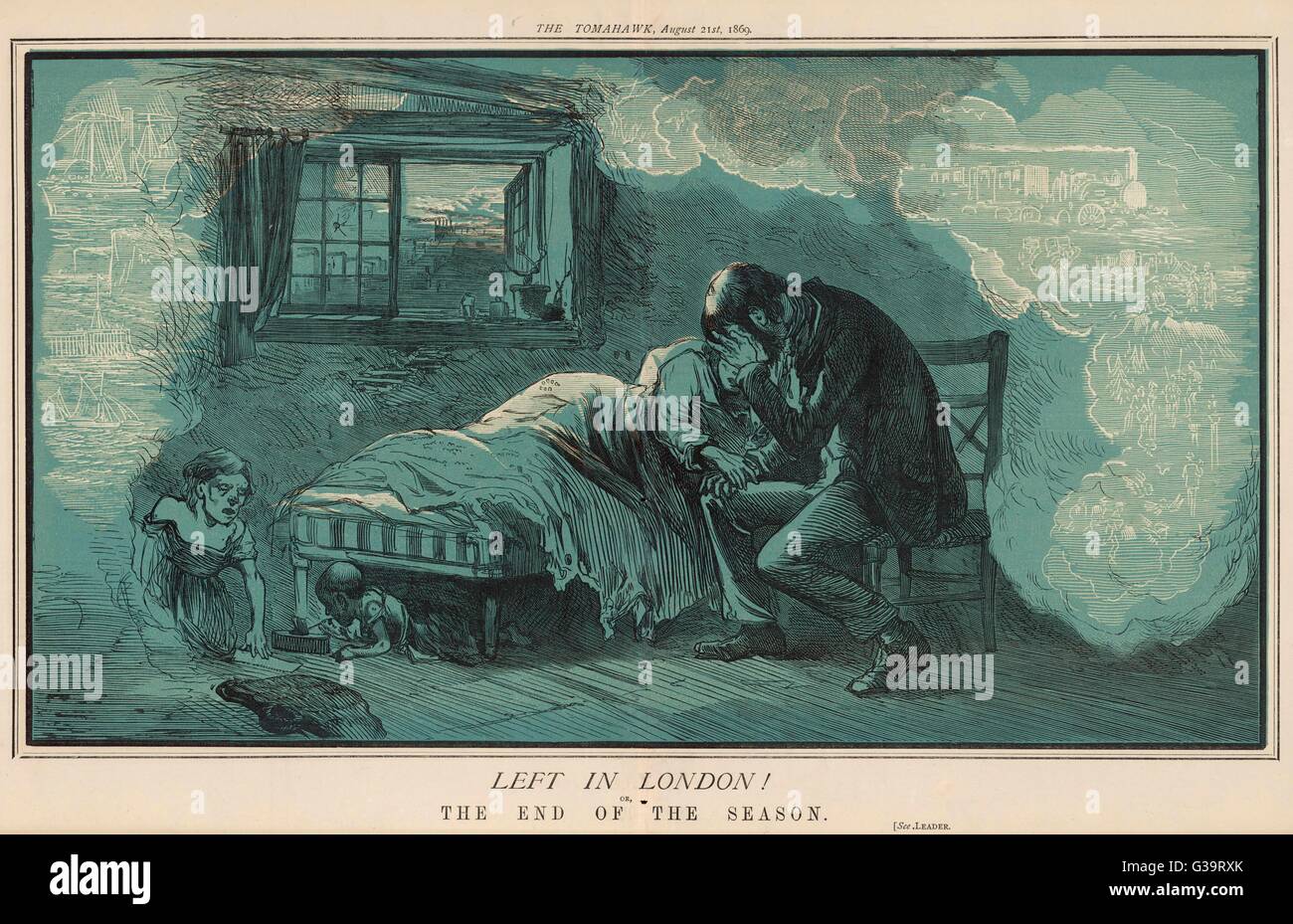 'Left In London! or, The End of The Season' Cartoon contrasting slum ...