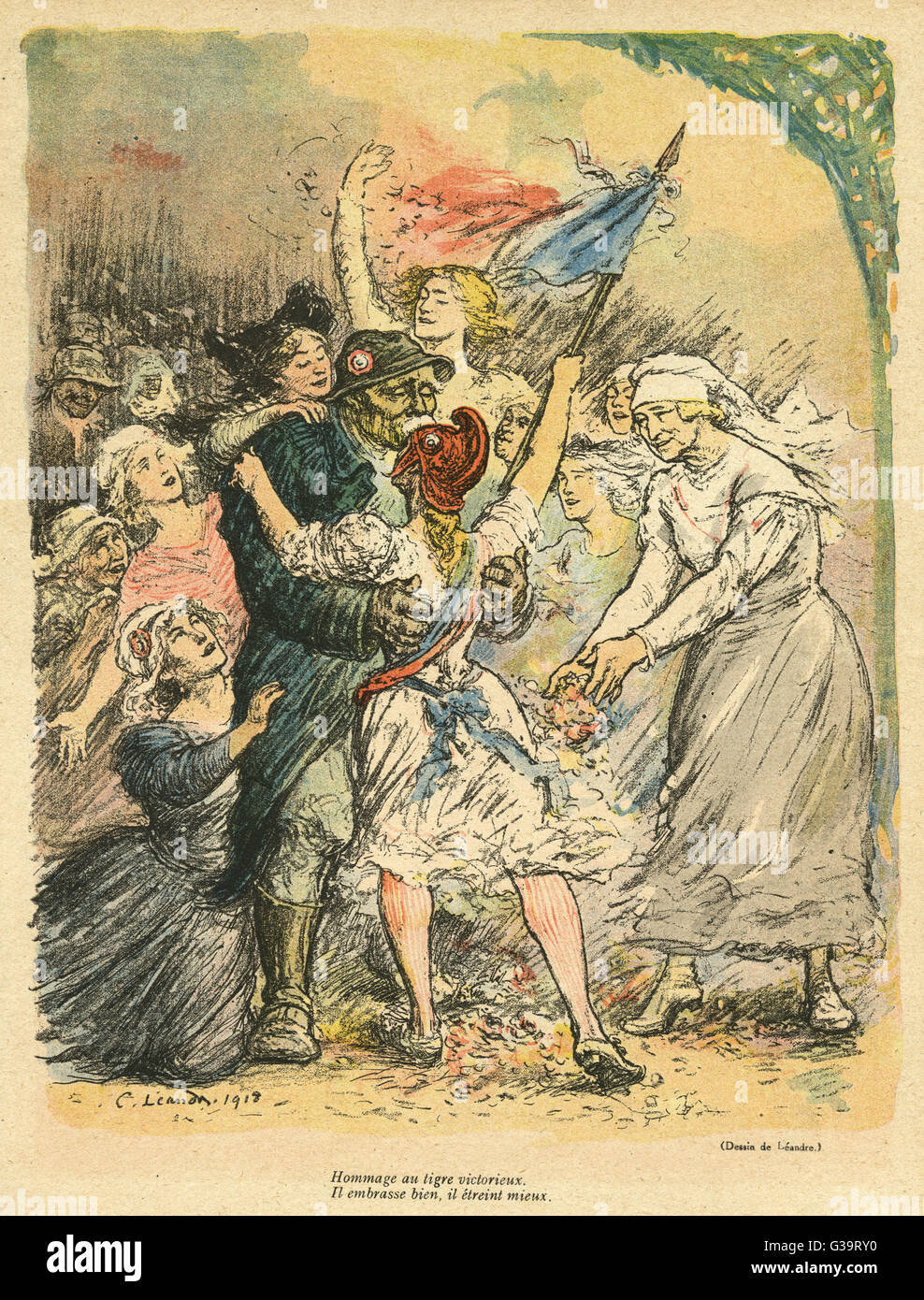 Cartoon, Georges Clemenceau post-WW1 Stock Photo - Alamy