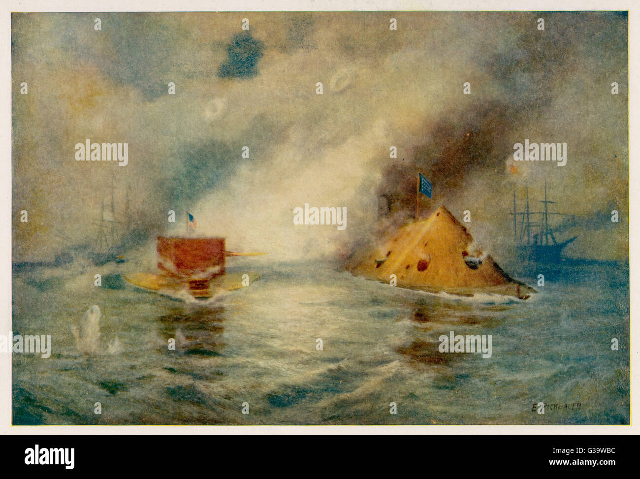 USS Monitor and CSS Virginia - American Civil War Stock Photo - Alamy