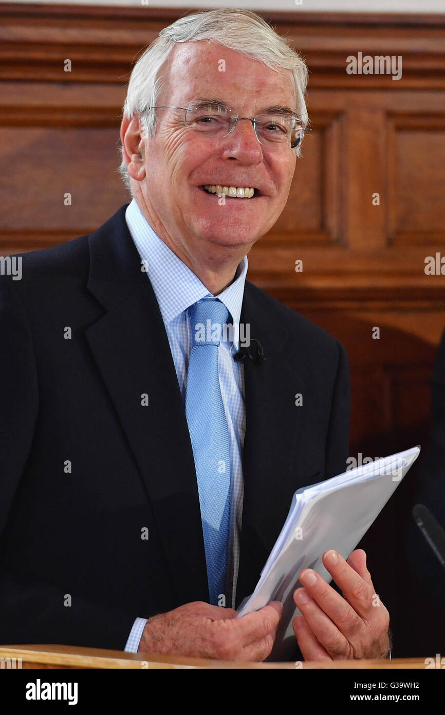 Former prime minister Sir John Major during a Remain campaign event at ...
