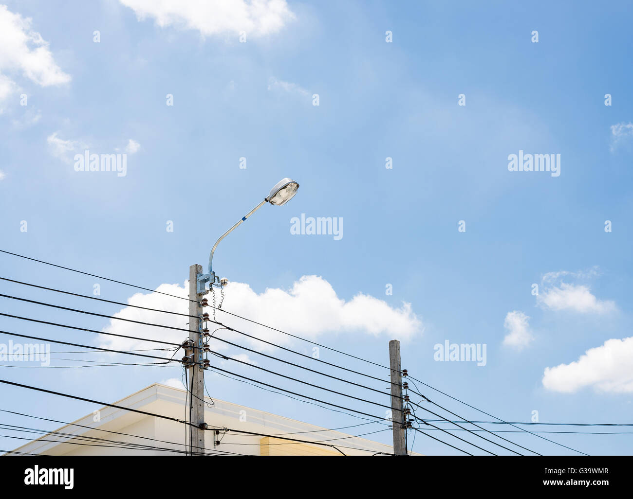 Modern street bulb on the electric pole in the city Stock Photo - Alamy