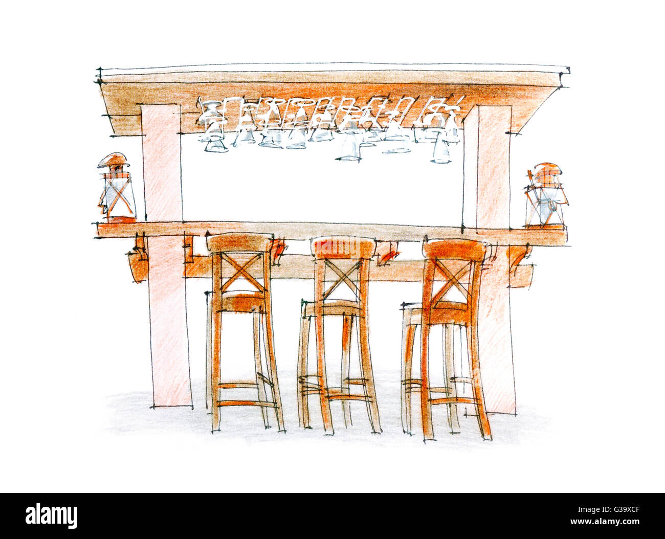 Hand drawing color sketch Cut Out Stock Images & Pictures - Alamy