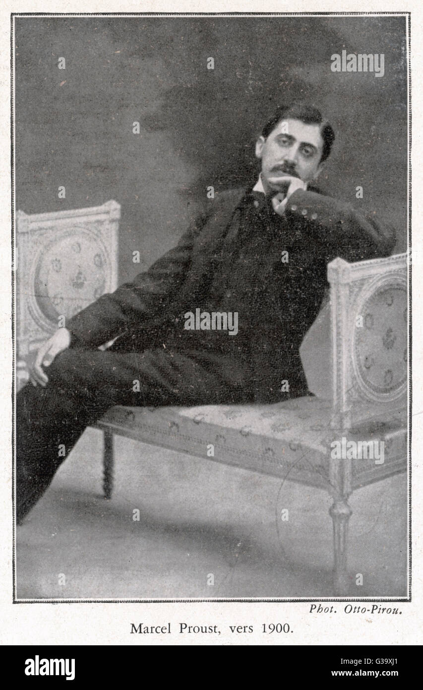 MARCEL PROUST French writer relaxing on an ornate sofa Date: 1871 ...