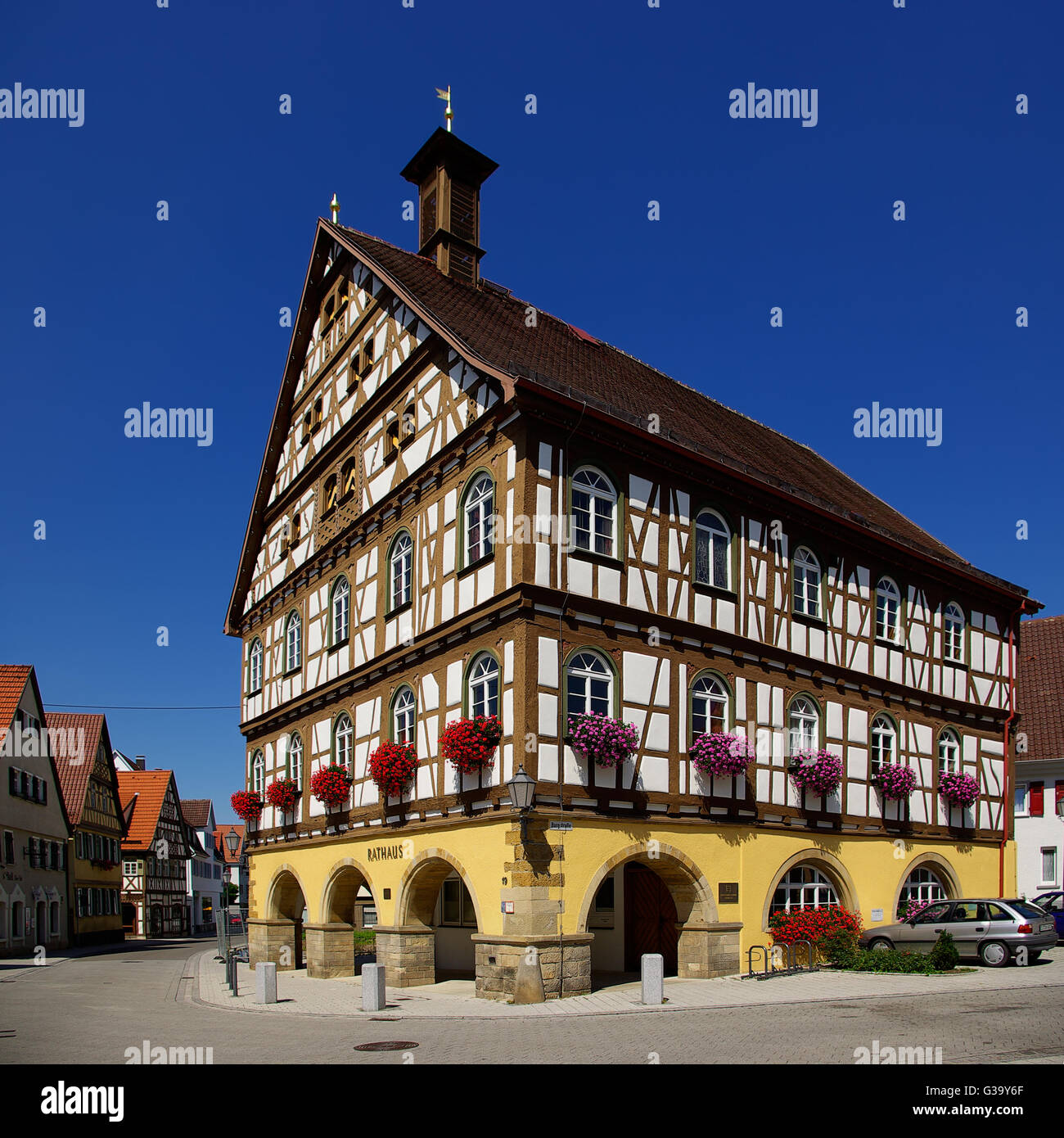 The townhall of Neuffen, Wurttemberg, Germany Stock Photo - Alamy