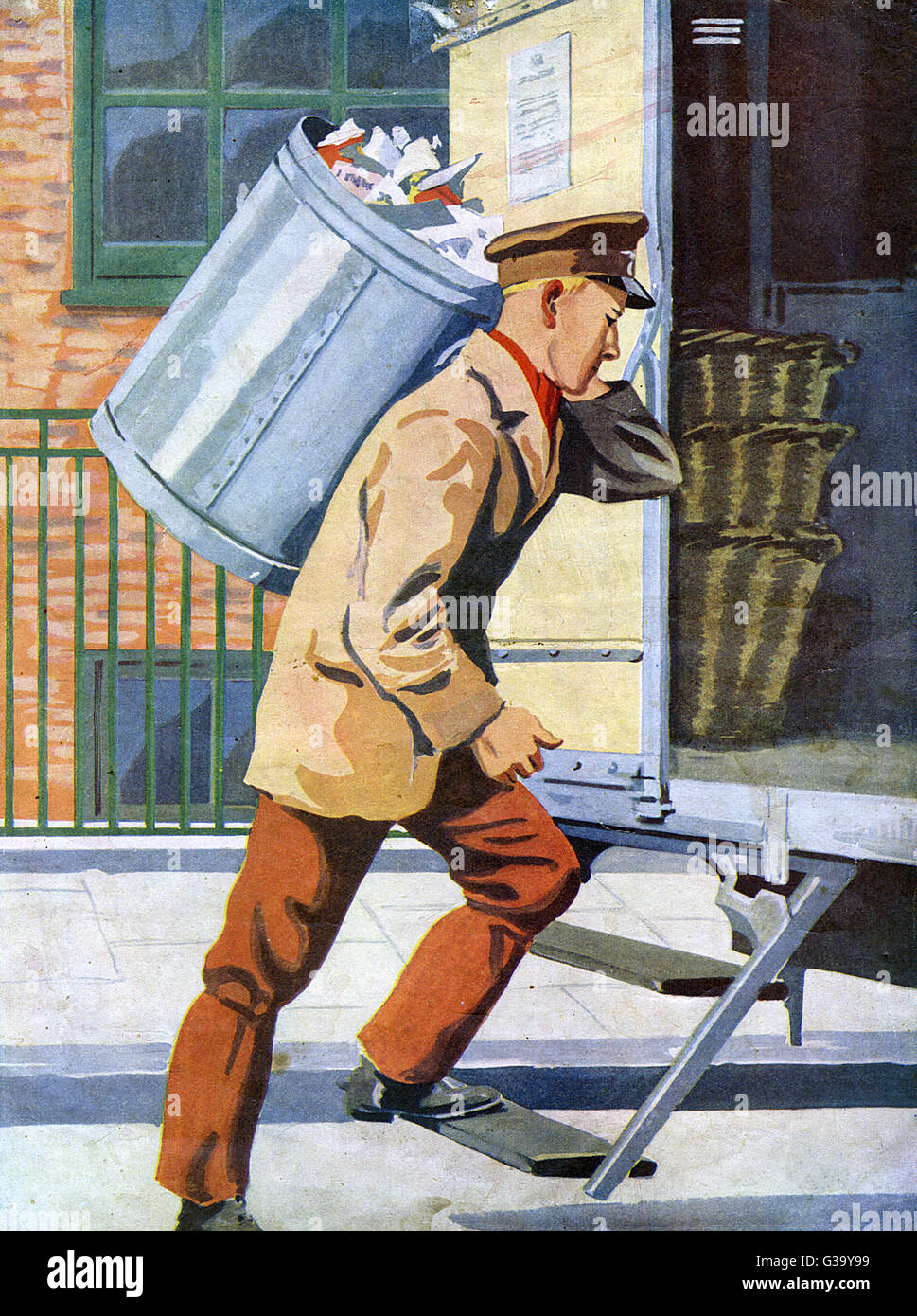 THE DUSTMAN AND BIN Stock Photo - Alamy