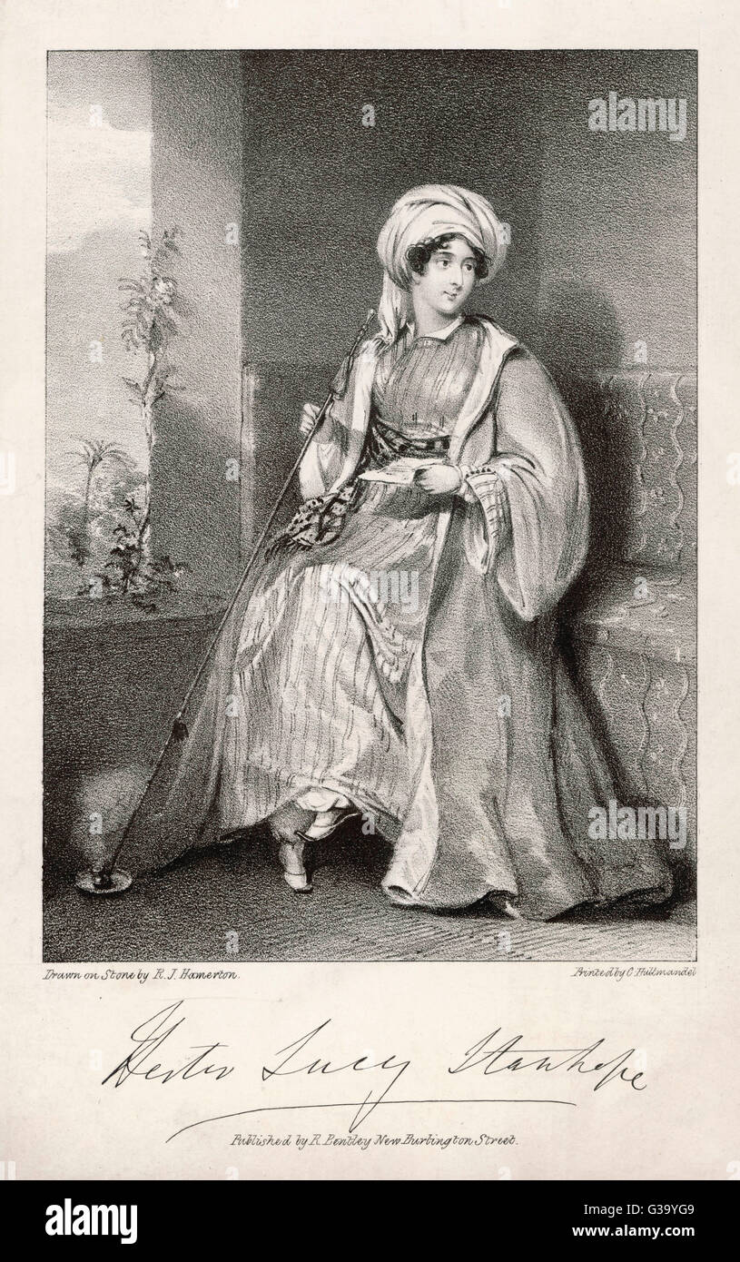 LADY HESTER LUCY STANHOPE Traveller to Asia, where she settled and ...