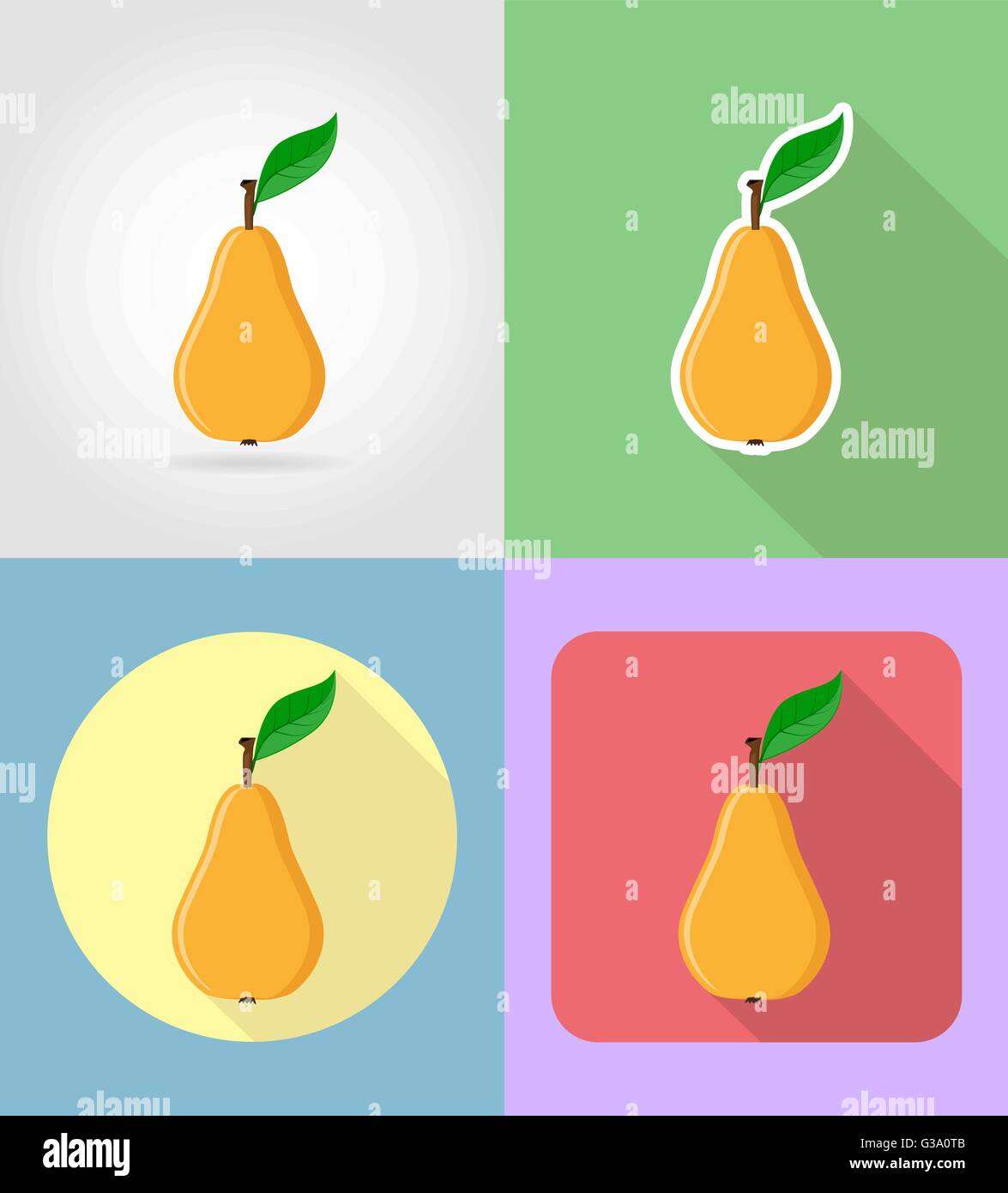 Pear fruit shadow Stock Vector Images - Alamy