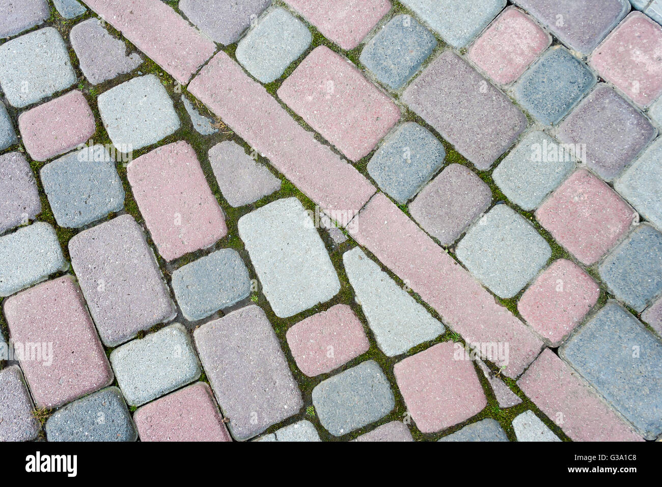 colored paving paved at an angle in the form of steps Stock Photo - Alamy