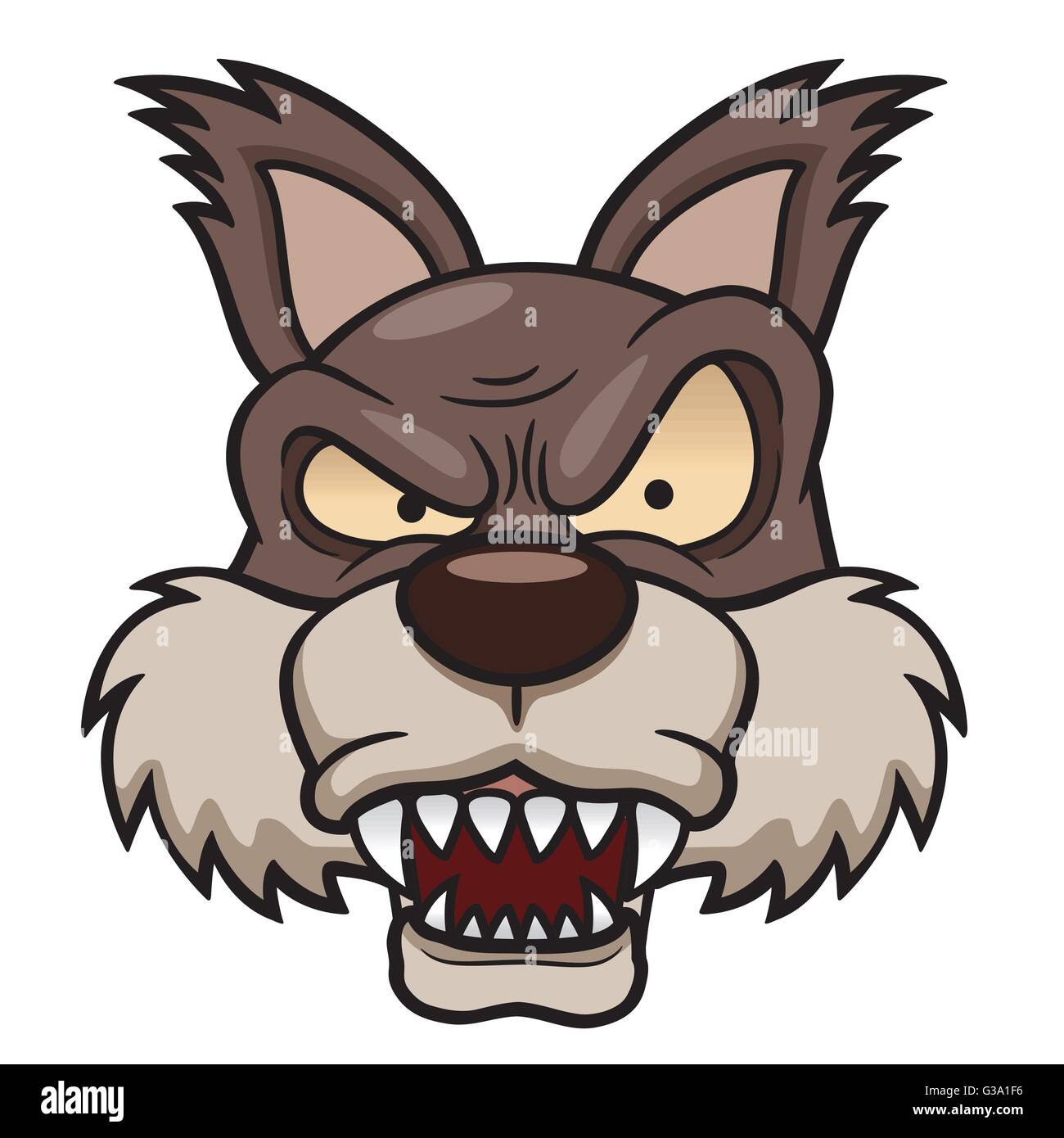 Vector illustration of Cartoon Wolf Face Stock Vector Image & Art - Alamy