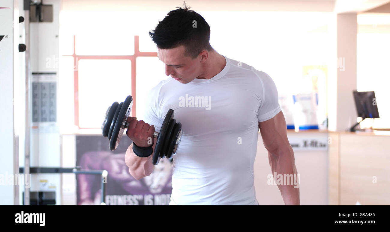 Athlete Attractive Gym Equipment Fitness Hobby Concept Stock Photo - Alamy