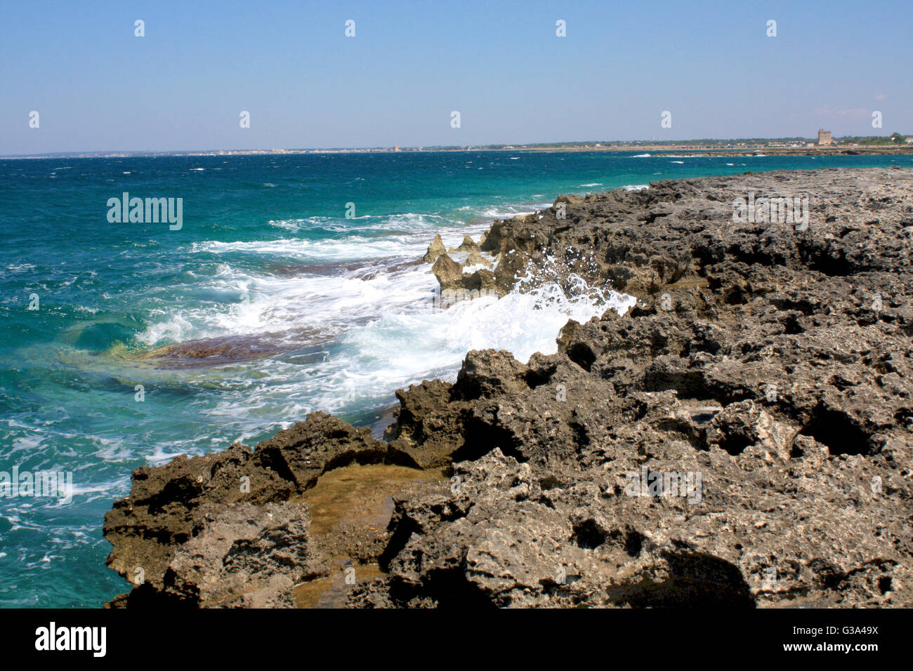 Salento Coastline Landscape in daylight Stock Photo - Alamy