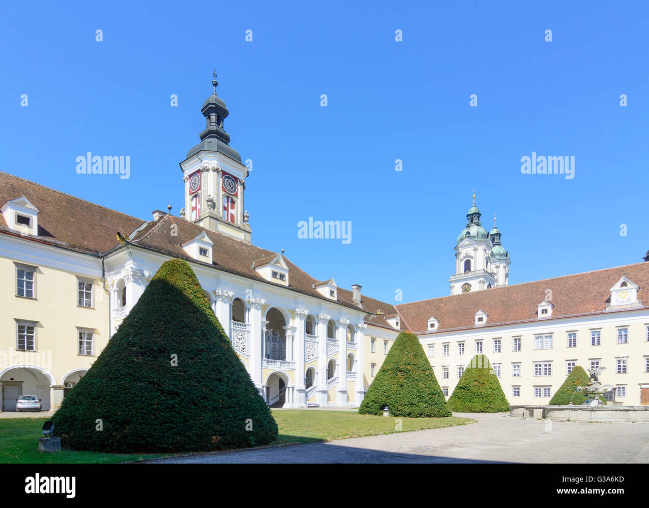 St. Florian monastery: patio, Austria, Oberösterreich, Upper Austria ...