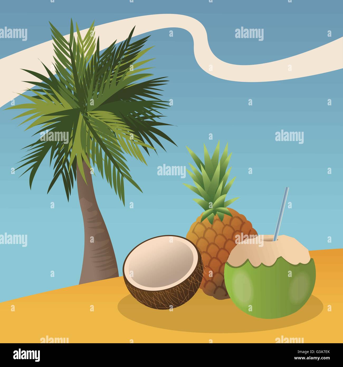 Coconut palm detail Stock Vector Images - Alamy