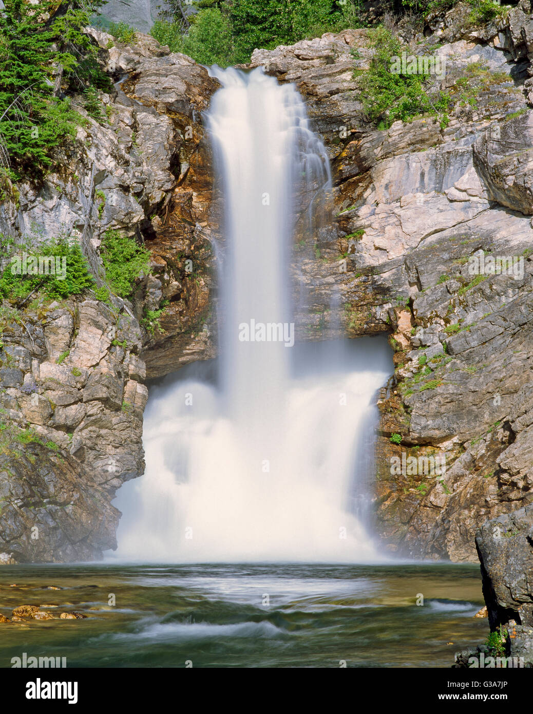 running eagle (trick) falls in glacier national park, montana Stock ...