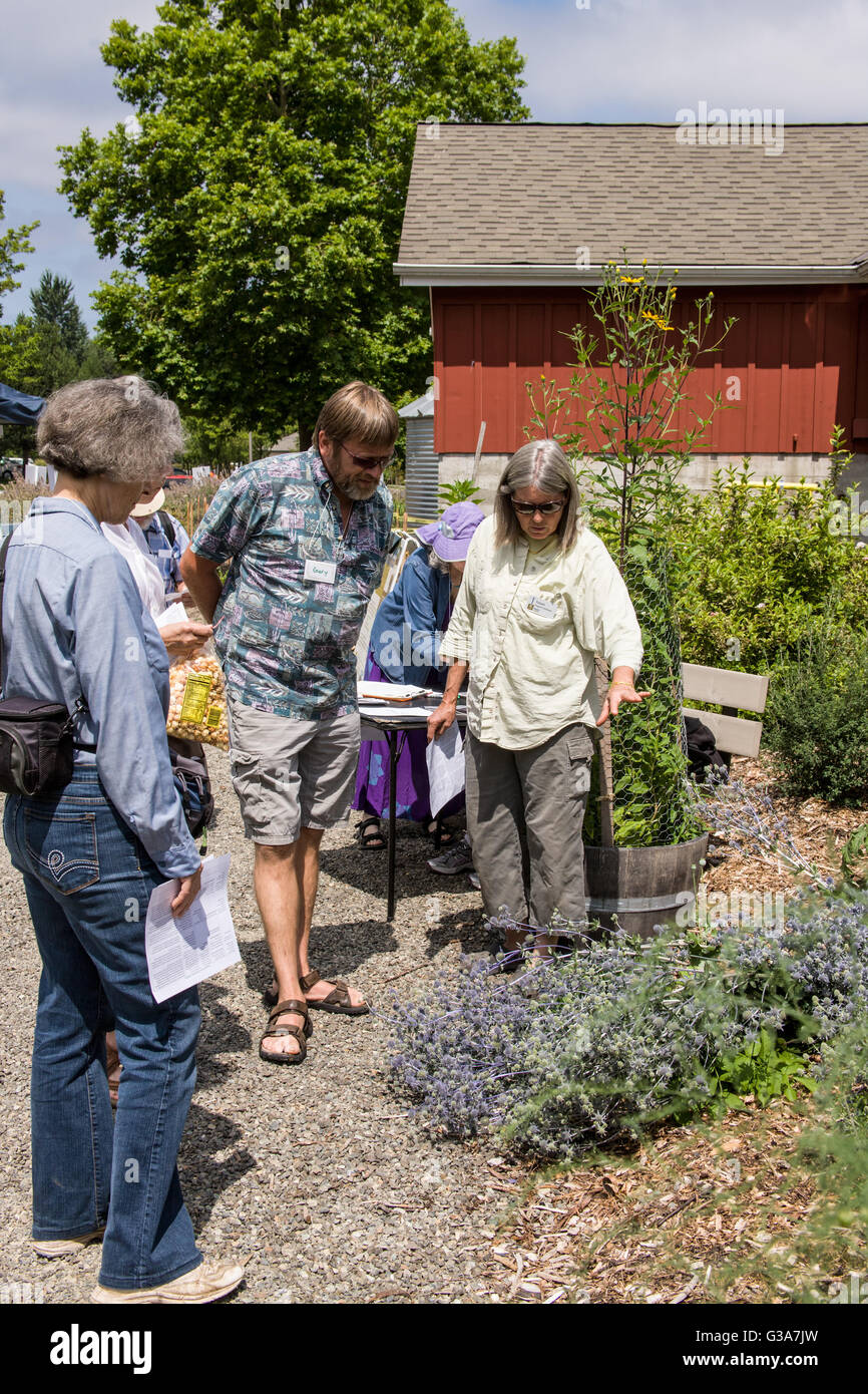 People touring the Pickering Farm Community Garden in Issaquah ...