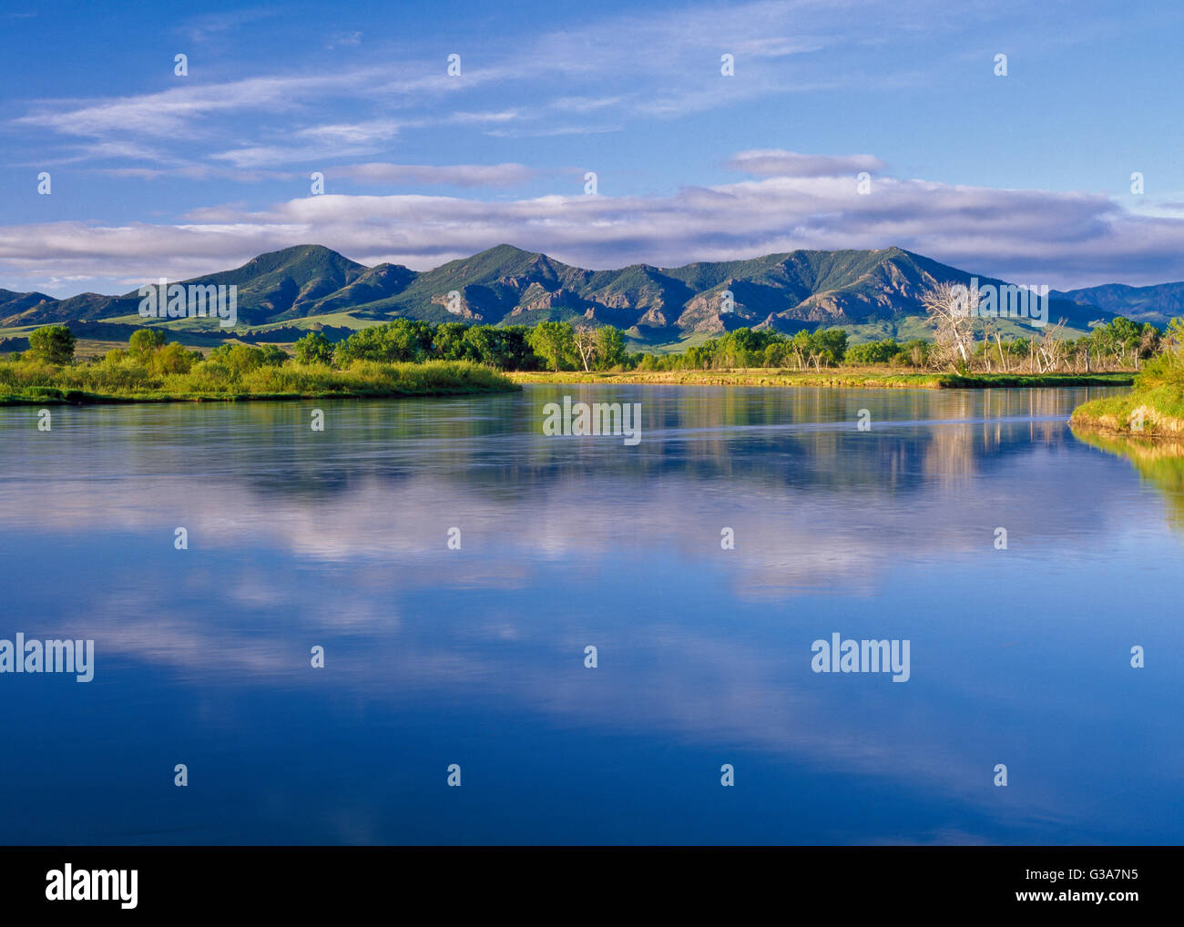 missouri river below the adel mountains near cascade, montana Stock ...