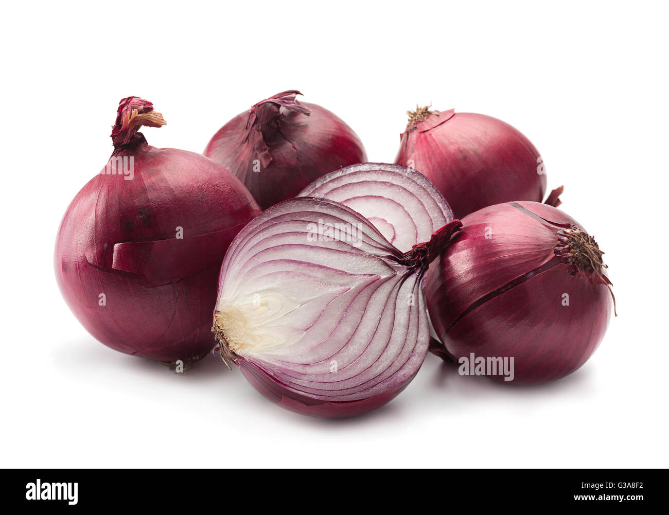 Purple onion vegetable isolated on white background Stock Photo - Alamy