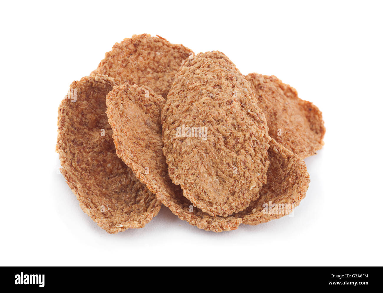Buckwheat-wheat flakes snack isolated on white background Stock Photo ...