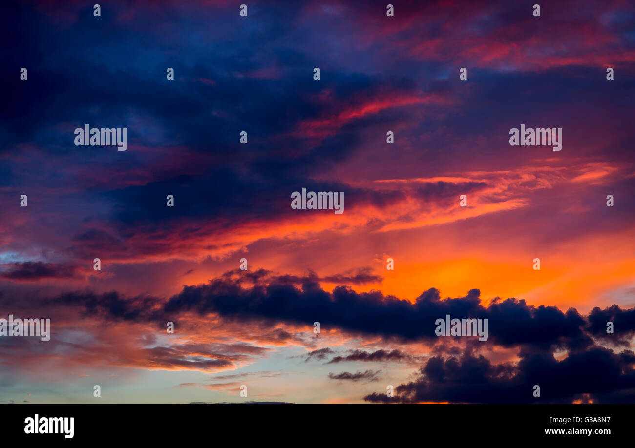 Beautiful dramatic red sky at sunset Stock Photo - Alamy