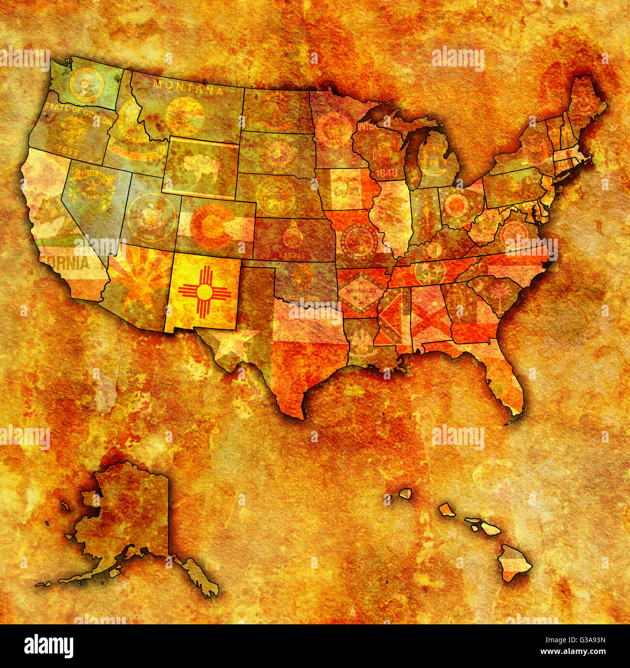 Vintage political map new hi-res stock photography and images - Alamy