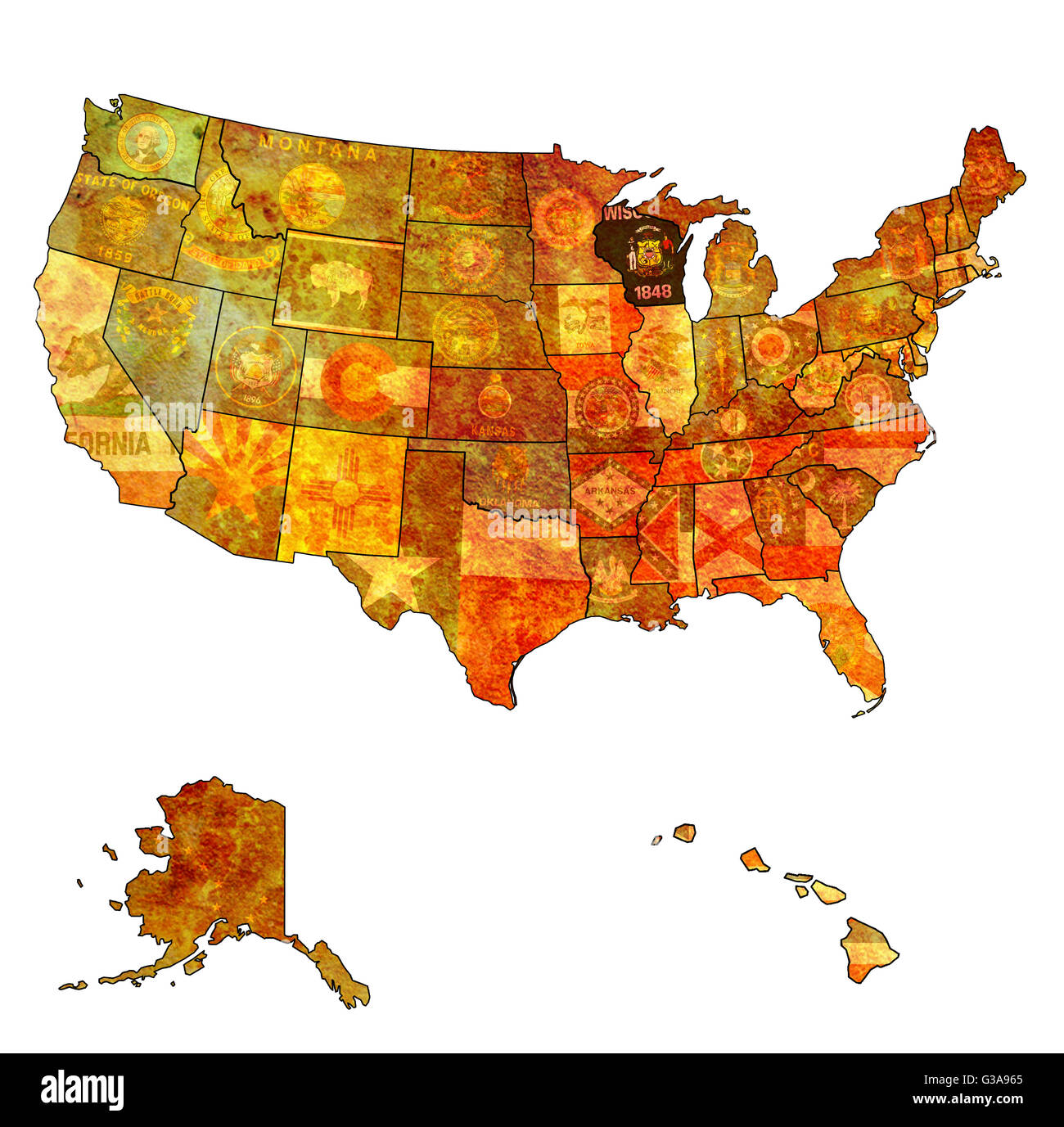 Political map of wisconsin hi-res stock photography and images - Alamy