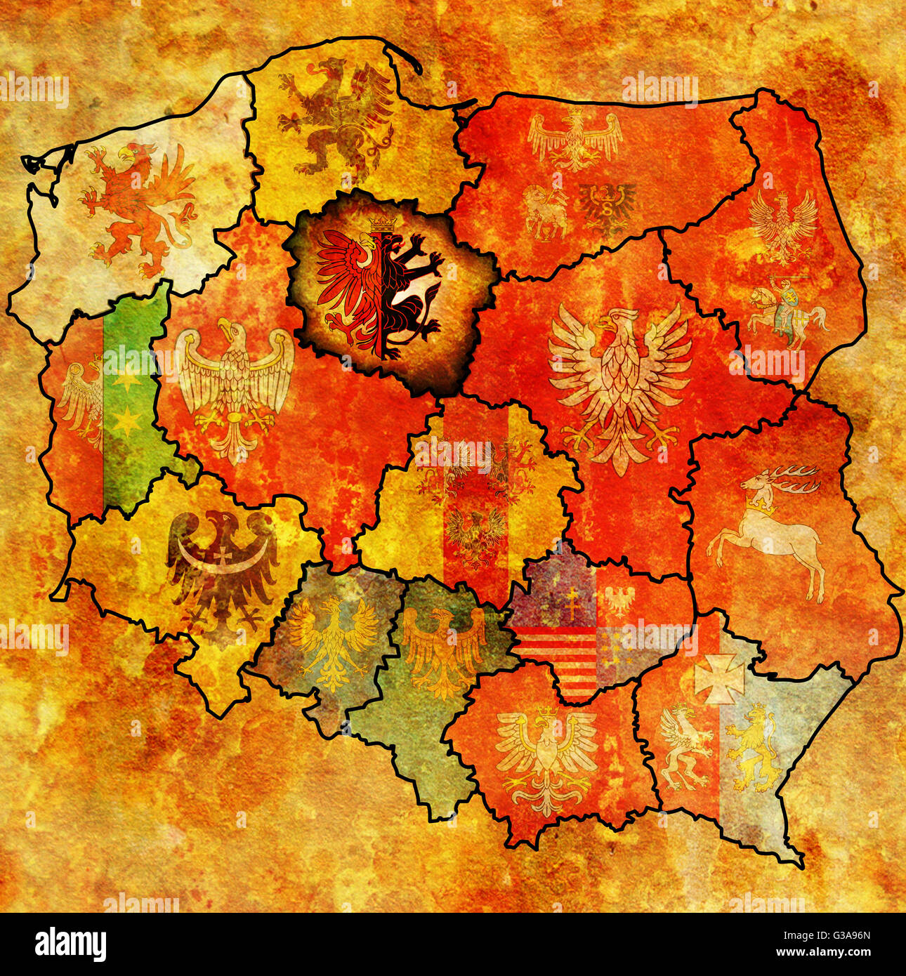 Old map poland flag on hi-res stock photography and images - Alamy