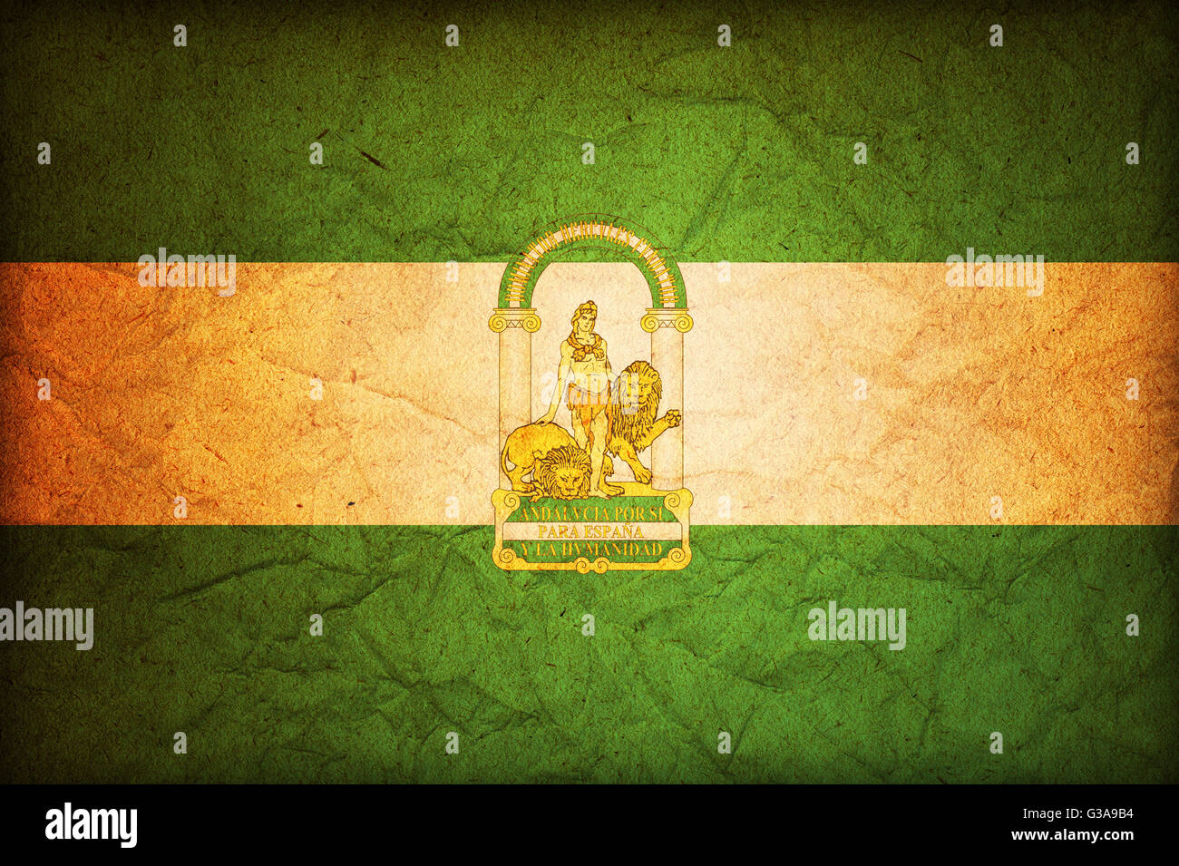 old flag of andalusia Stock Photo - Alamy