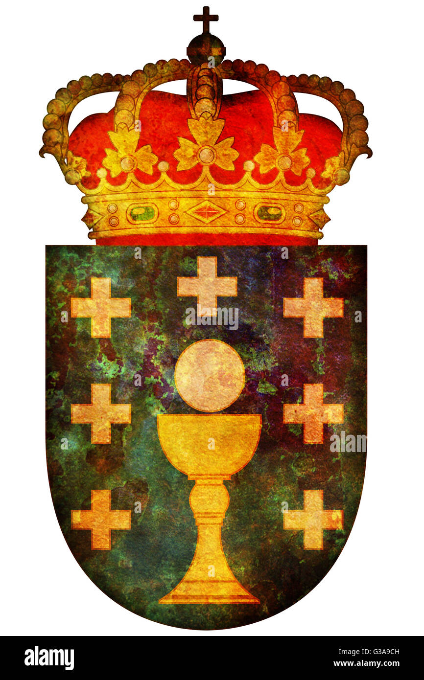 old vintage isolated over white symbol of galicia Stock Photo - Alamy