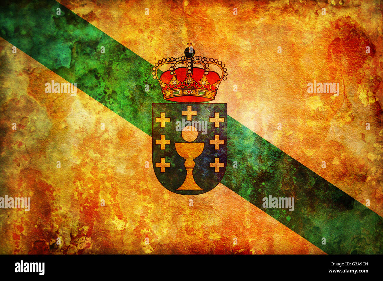 some very old vintage flag of galicia Stock Photo - Alamy