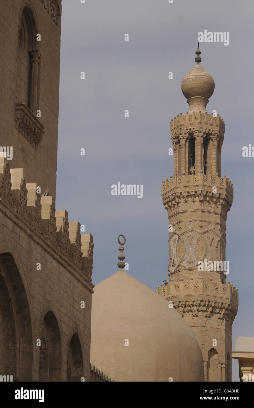 Cairo, dome and minaret of Barquq Complex, Egypt Stock Photo - Alamy