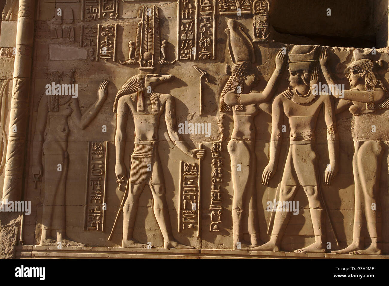 Relief in Kom Ombo Temple, Egypt Stock Photo - Alamy