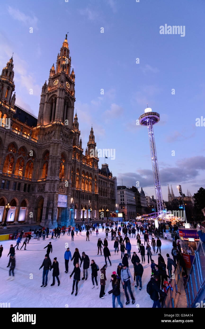 Town hall with skating rink "Vienna Ice Dream" and Lookout City ...