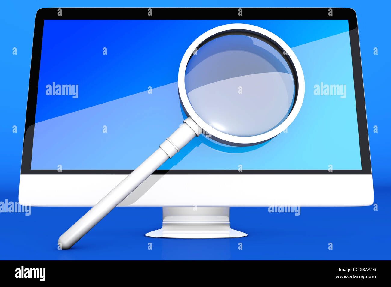 Searching the Internet and the digital world. 3D Illustration Stock ...