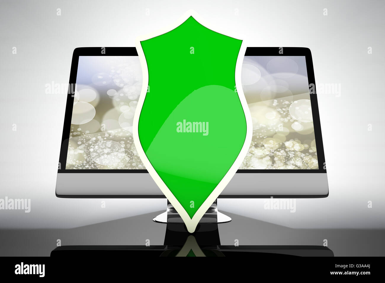 A modern protected and shielded all in one computer. 3D Illustration ...