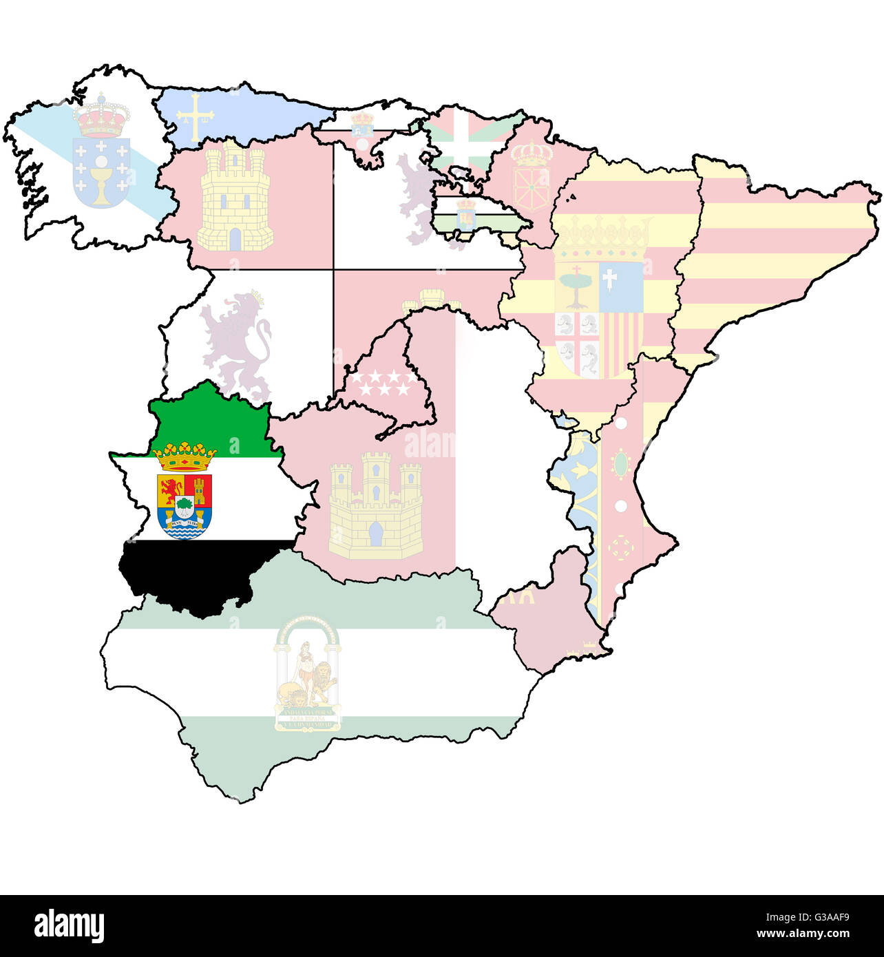Extremadura map hi-res stock photography and images - Alamy