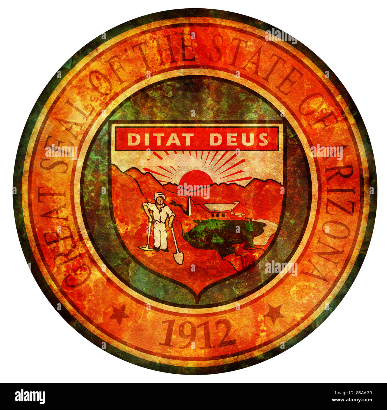 old vintage isolated over white symbol of arizona Stock Photo - Alamy