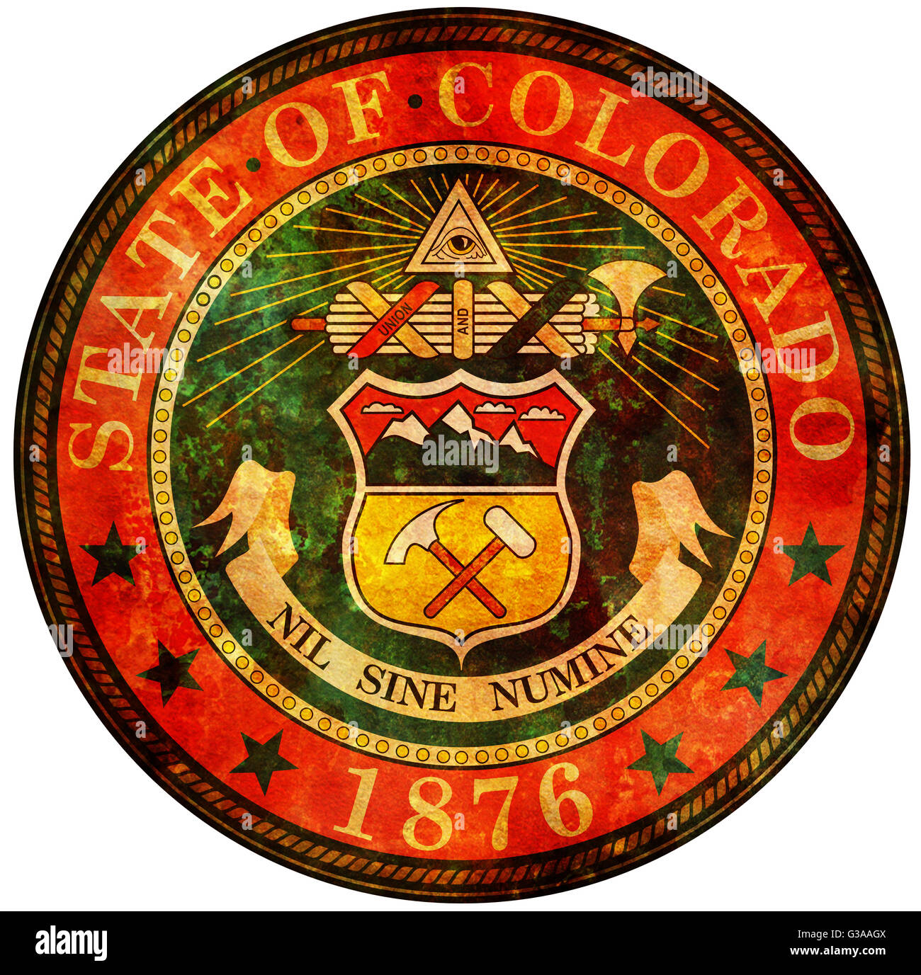 old vintage isolated over white symbol of colorado Stock Photo - Alamy