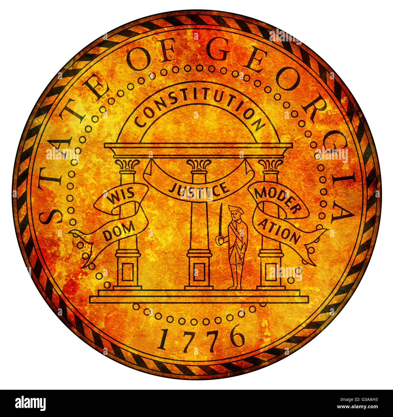 old vintage isolated over white symbol of georgia Stock Photo - Alamy