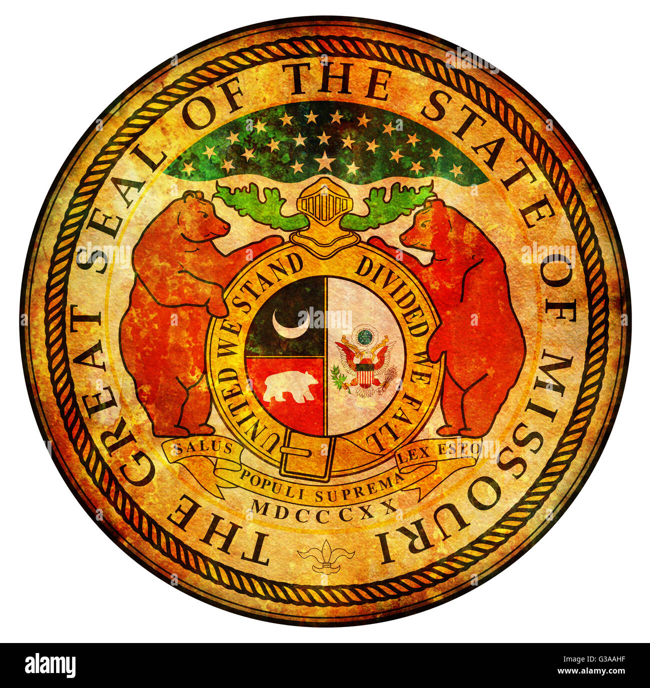 old vintage isolated over white symbol of missouri Stock Photo - Alamy