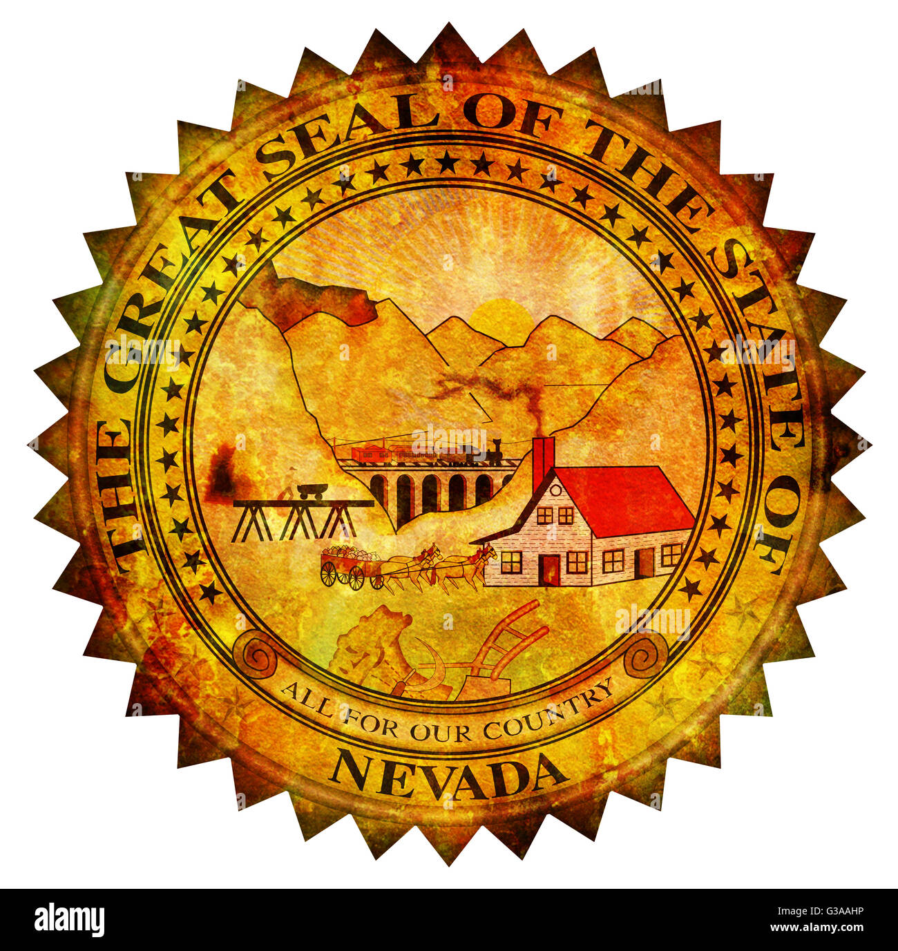 old vintage isolated over white symbol of nevada Stock Photo - Alamy