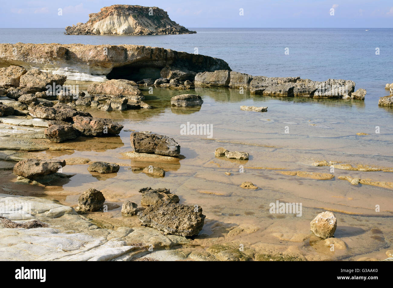 Cape Drepano & Geronisos Island, Agios Georgios, Cyprus Stock Photo - Alamy