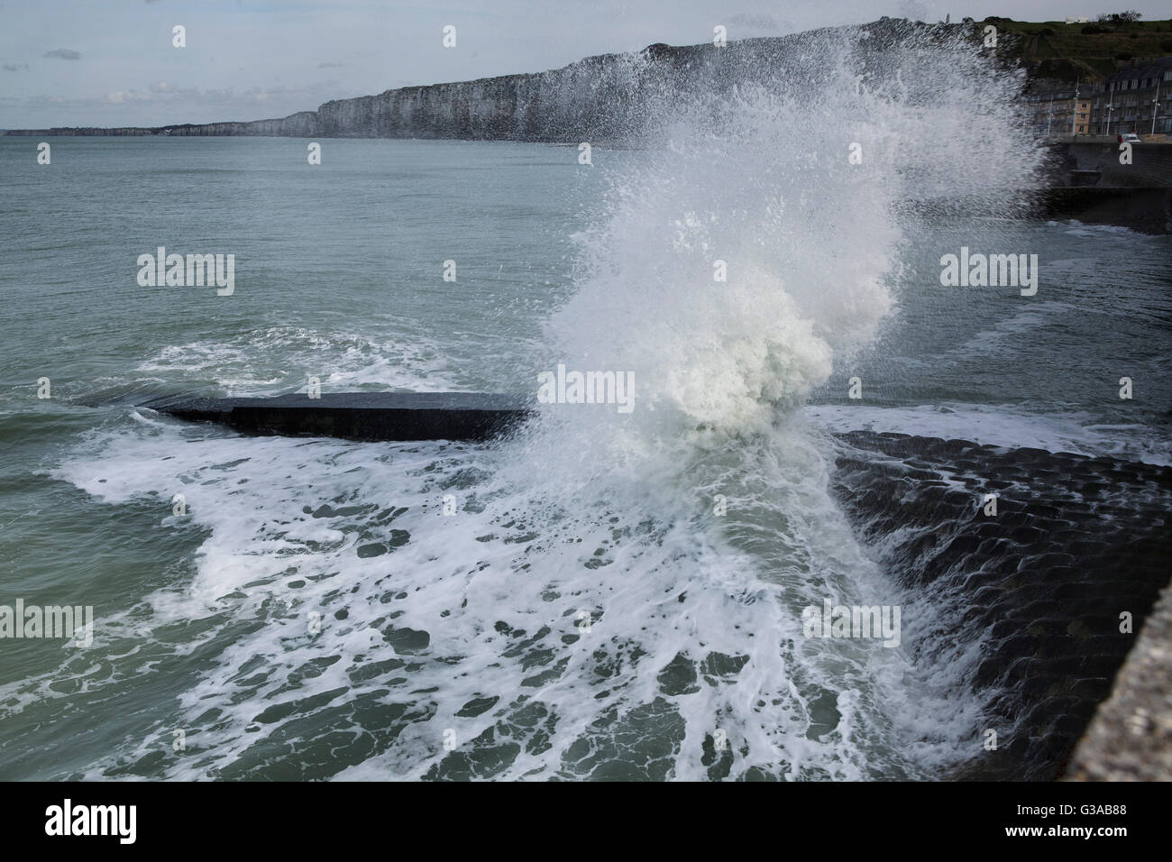 FECAMP, FRANCE - APRIL 8, 2015: Town and Ships in Port at Fecamp ...