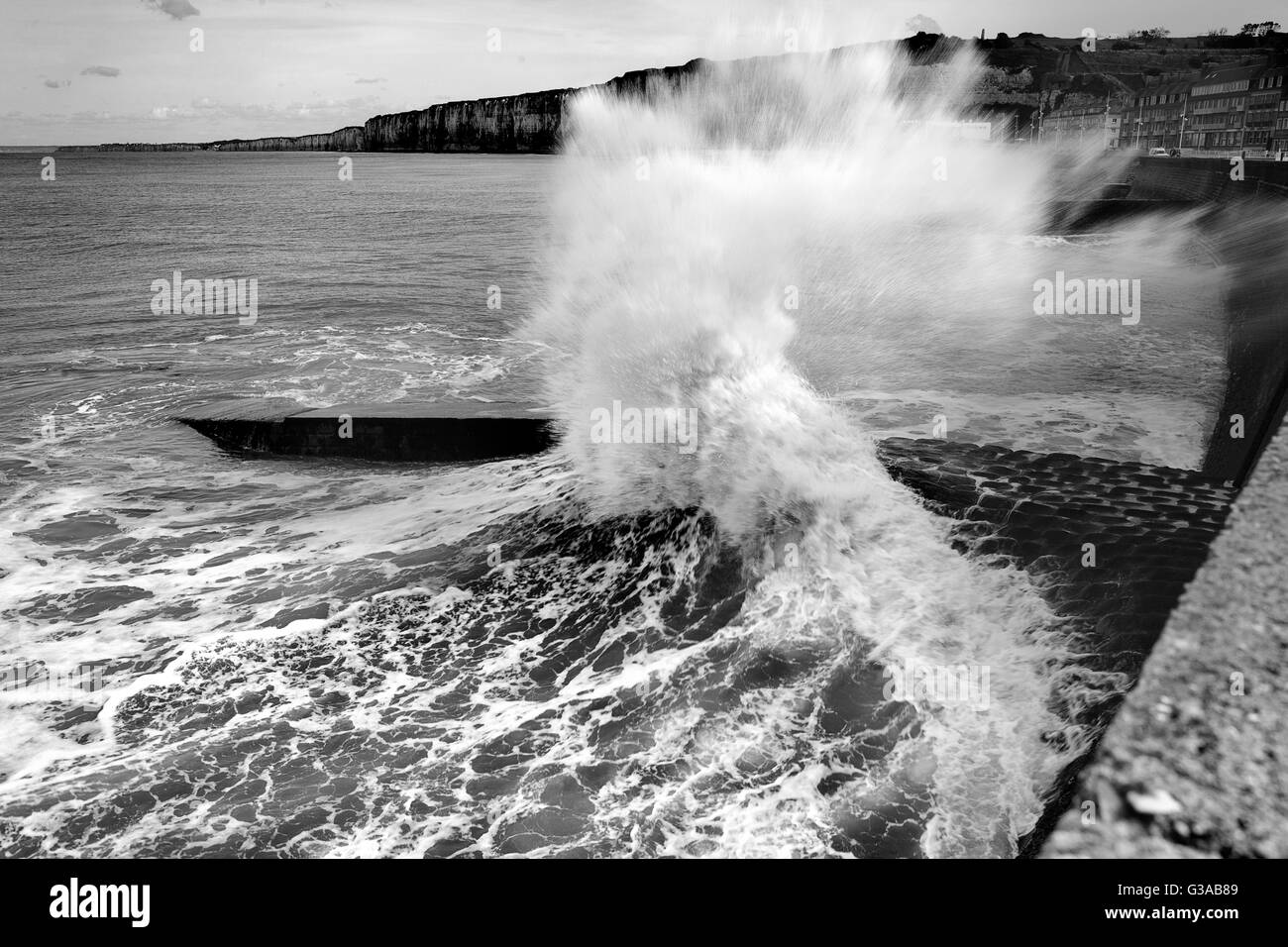 FECAMP, FRANCE - APRIL 8, 2015: Town and Ships in Port at Fecamp ...