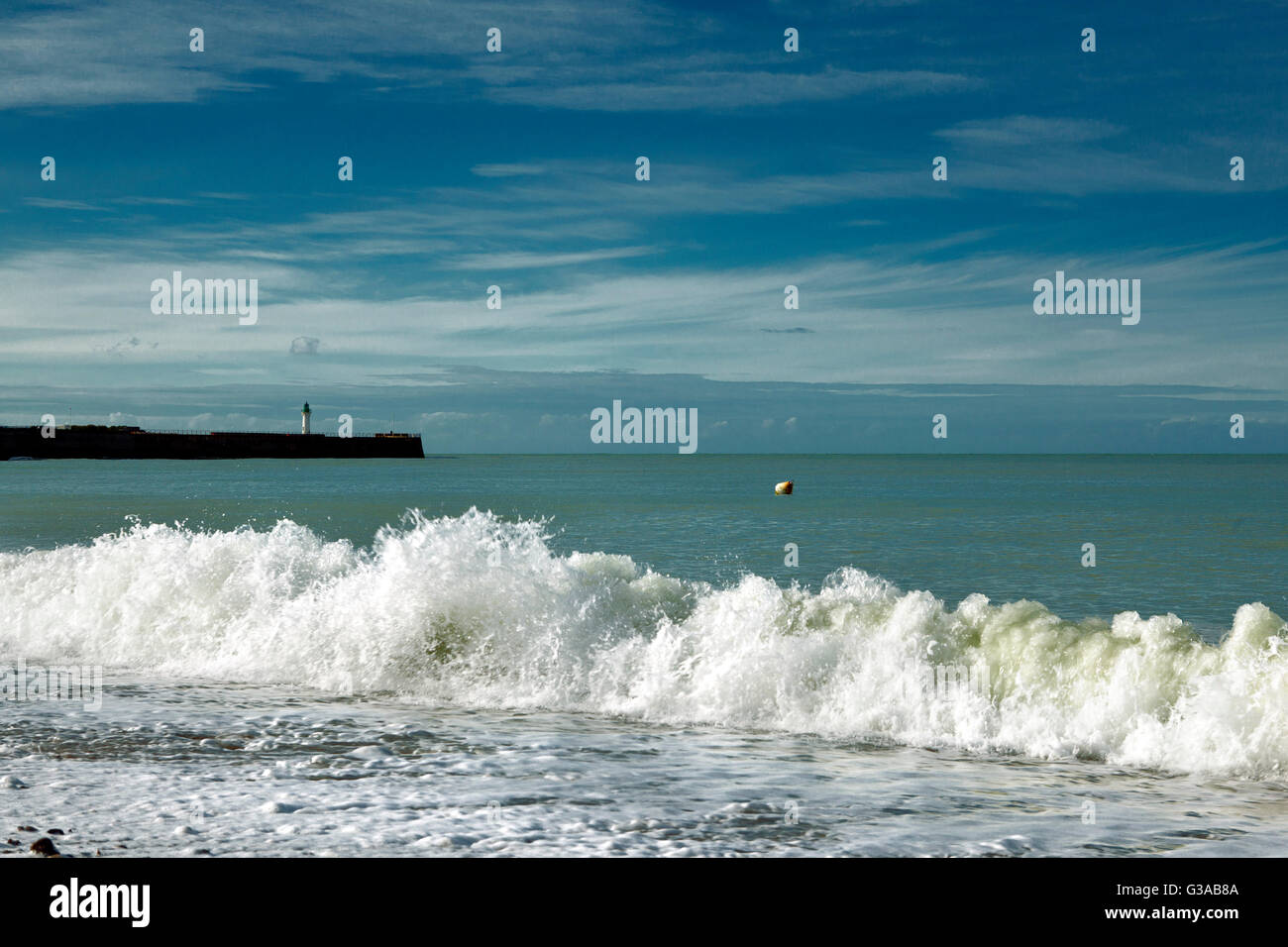 FECAMP, FRANCE - APRIL 8, 2015: Town and Ships in Port at Fecamp ...