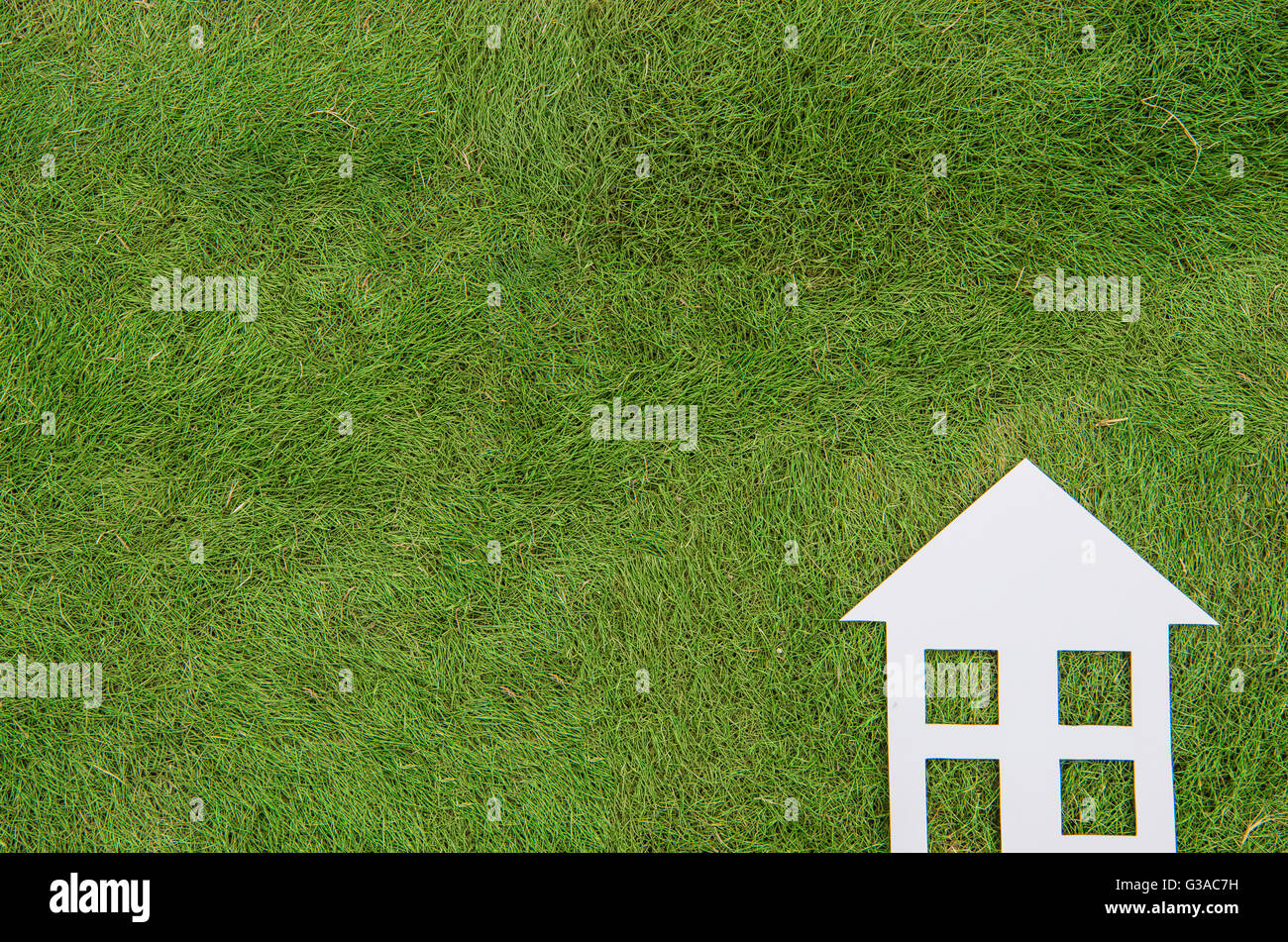 Buying a house with a home environment, green living Stock Photo - Alamy